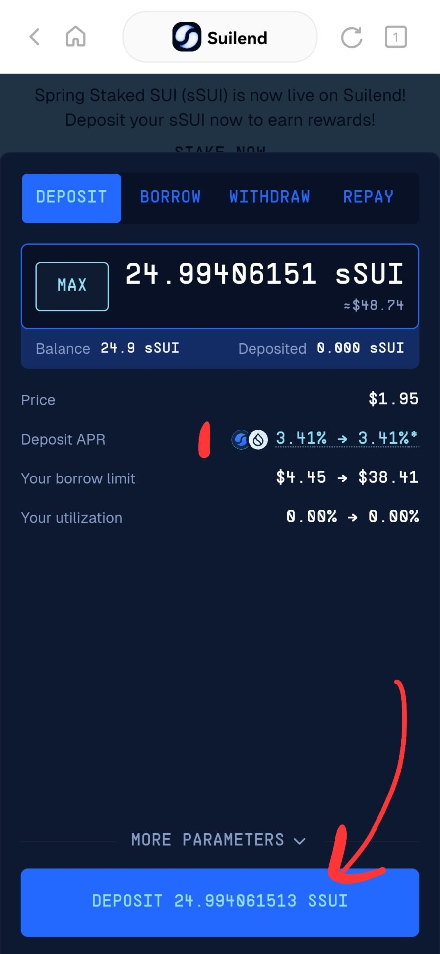 SpringSUI(sSUI)完全解説：Suilendの新サービスを3ステップでサクッとステーキング | スイノート